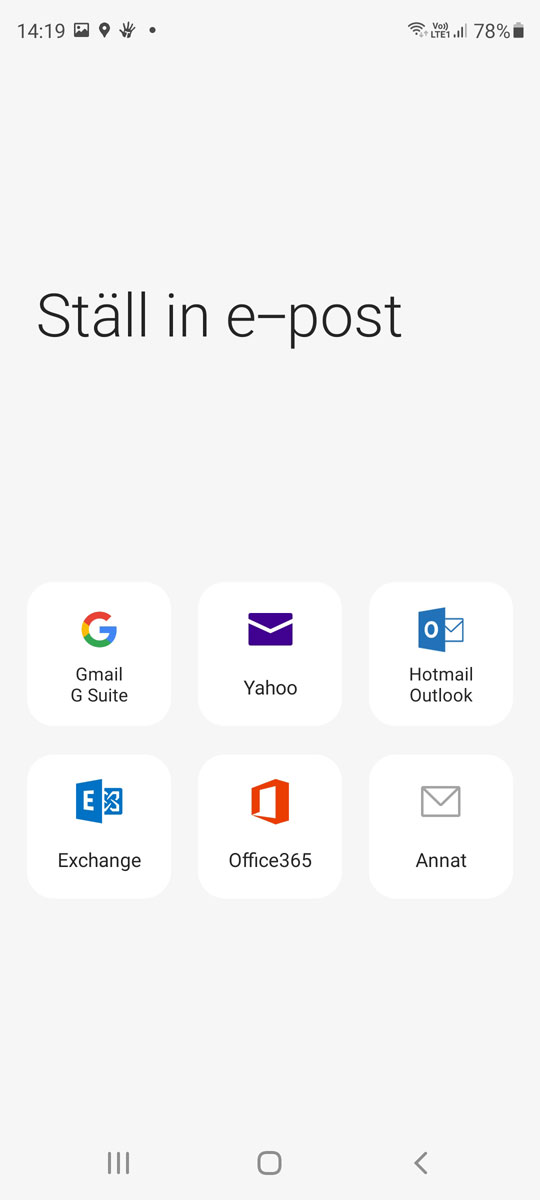 Samsung Mail | WK.se - Blixtsnabbt WordPress webbhotell för din hemsida och e-post